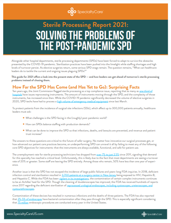 Post-Pandemic Sterile Processing Department| SpecialtyCare